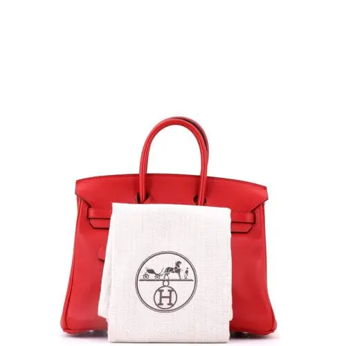 Hermès Birkin Handbag Swift With Palladium Hardware 25 - Red