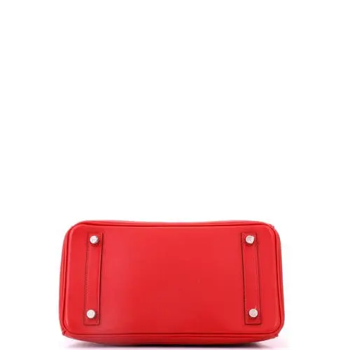 Hermès Birkin Handbag Swift With Palladium Hardware 25 - Red