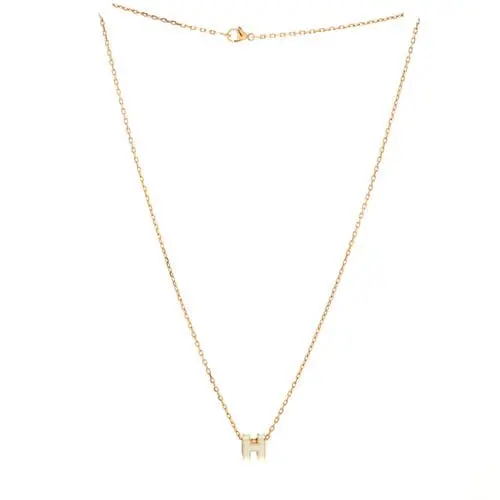Hermès Pop H Pendant Chain Necklace Metal And Enamel Mini