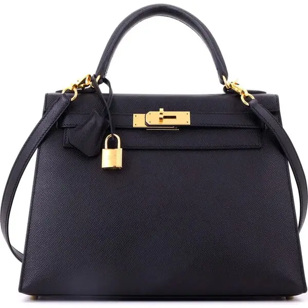 Hermès Kelly Handbag Black Epsom With Gold Hardware 28 - Noir