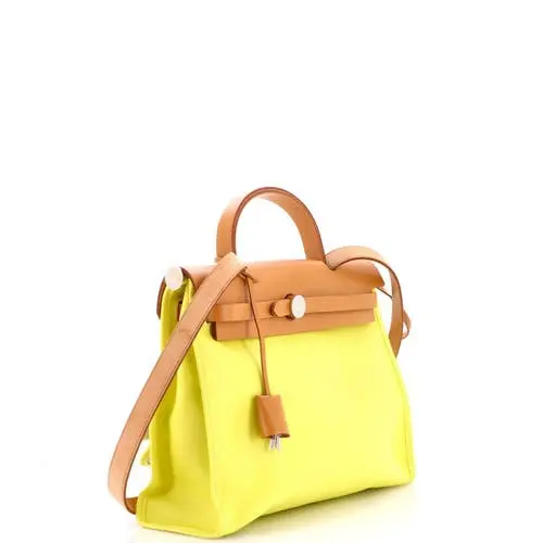 Hermès Herbag Zip Berline Vache Canvas And Leather 31
