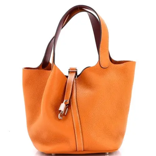 Hermès Eclat Picotin Lock Bag Clemence Mm - Toffee