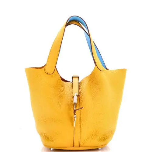 Hermès Eclat Picotin Lock Bag Clemence Mm - Yellow