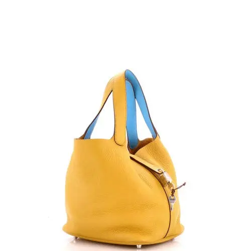 Hermès Eclat Picotin Lock Bag Clemence Mm - Yellow