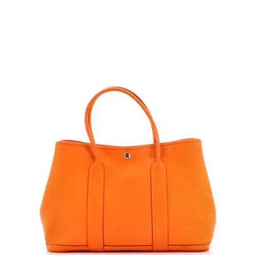 Hermès Garden Party Tote Leather With Printed Interior 36 - Orange