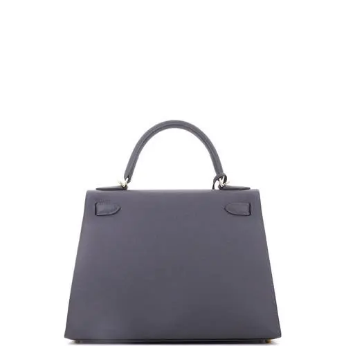 Hermès Kelly Handbag Grey Epsom With Permabrass Hardware 28