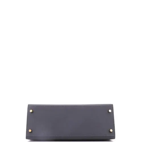 Hermès Kelly Handbag Grey Epsom With Permabrass Hardware 28
