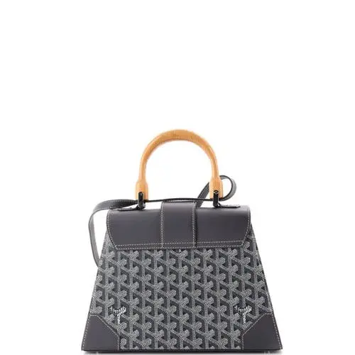 Goyard Saigon Top Handle Bag Coated Canvas With Leather Pm