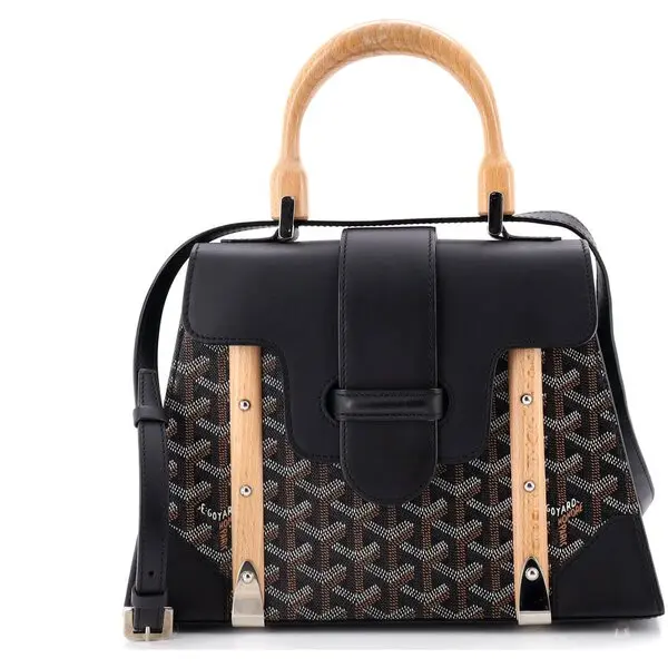 Goyard Saigon Top Handle Bag Coated Canvas With Leather Pm