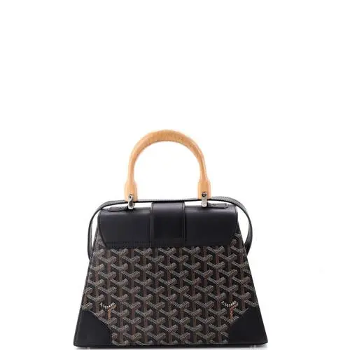 Goyard Saigon Top Handle Bag Coated Canvas With Leather Pm