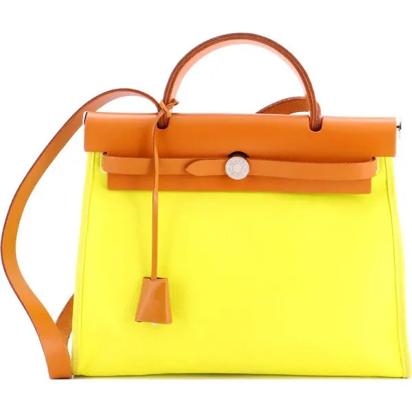 Hermès Herbag Zip Berline Vache Canvas And Leather 31