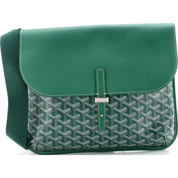 Goyard Coursier Messenger Bag Coated Canvas And Leather - Green