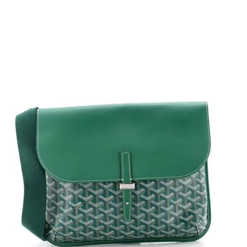 Goyard Coursier Messenger Bag Coated Canvas And Leather - Green