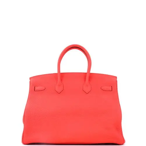 Hermès Birkin Handbag Orange Togo With Palladium Hardware 35