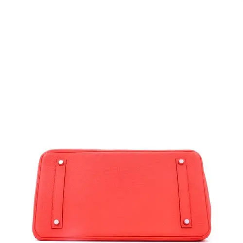 Hermès Birkin Handbag Orange Togo With Palladium Hardware 35 - Red