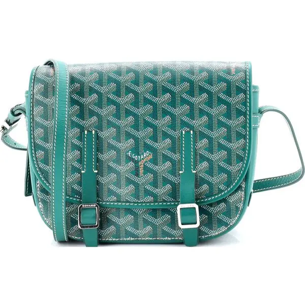 Goyard Belvedere Messenger Bag Coated Canvas With Leather Pm - Green