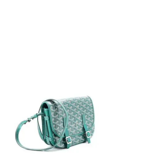 Goyard Belvedere Messenger Bag Coated Canvas With Leather Pm - Green