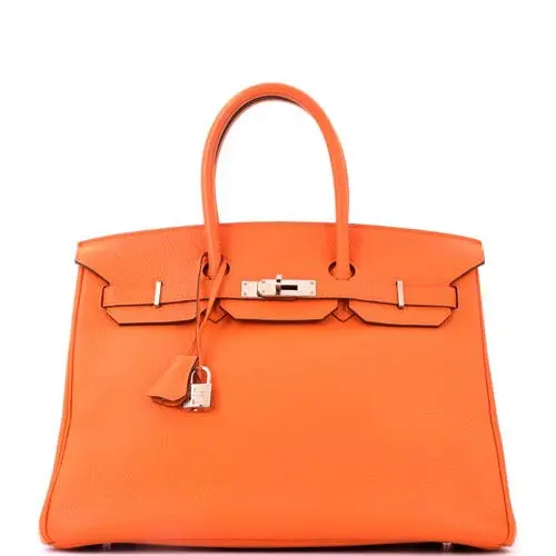 Hermès Birkin Handbag Togo With Palladium Hardware 35 - Orange
