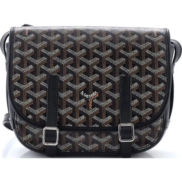 Goyard Belvedere Messenger Bag Coated Canvas With Leather Pm - Black