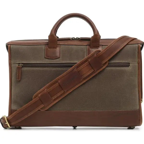 KORCHMAR Sawyer Slim Waxed Canvas Briefcase - Olive