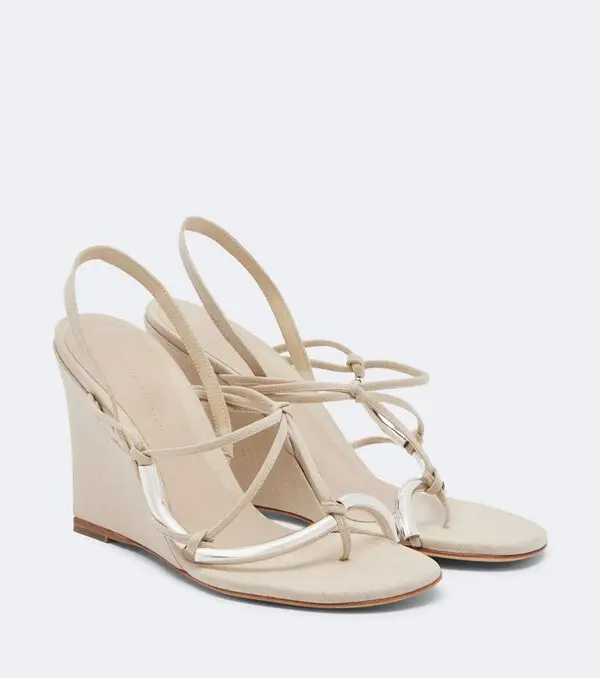 Christopher Esber Molten Wedge Thong Sandals - Beige