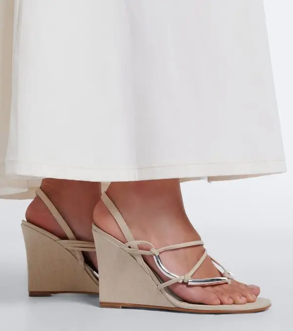 Christopher Esber Molten Wedge Thong Sandals - Beige