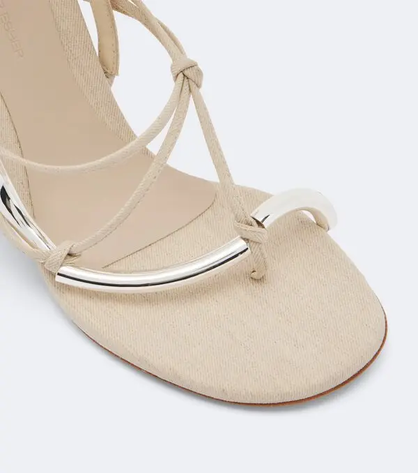 Christopher Esber Molten Wedge Thong Sandals - Beige