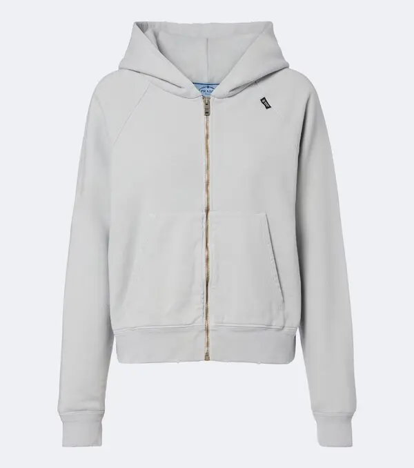 Prada Cotton Jersey Hoodie - Grey