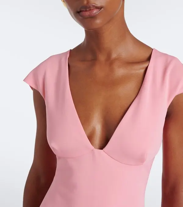 Stella McCartney Frill Trim V-neck Midi Dress