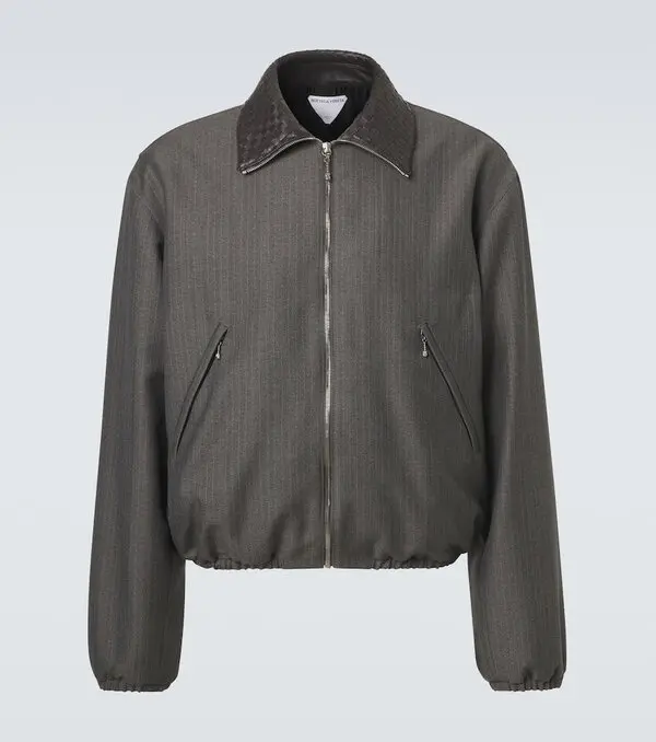 Bottega Veneta Intrecciato Wool And Mohair Blouson Jacket