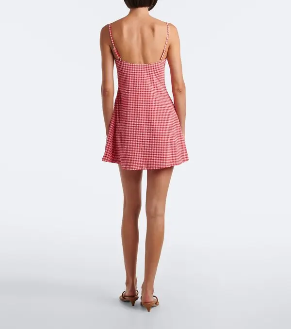 MONTCE Lena Gingham Mini Dress With Lace Trim