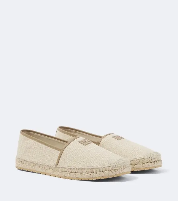 Dolce & Gabbana Embroidered Canvas Espadrilles - Beige