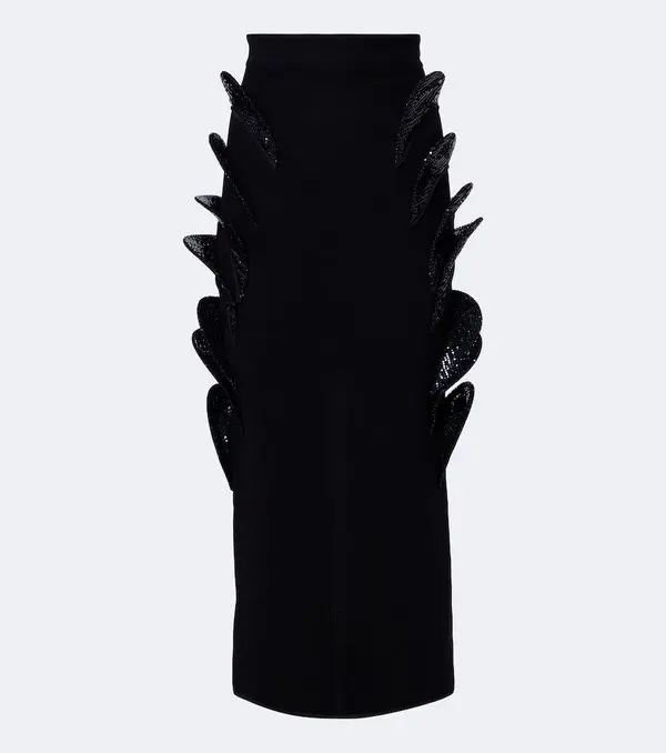 Maticevski Arching Sequined Embellished Pencil Skirt - Black