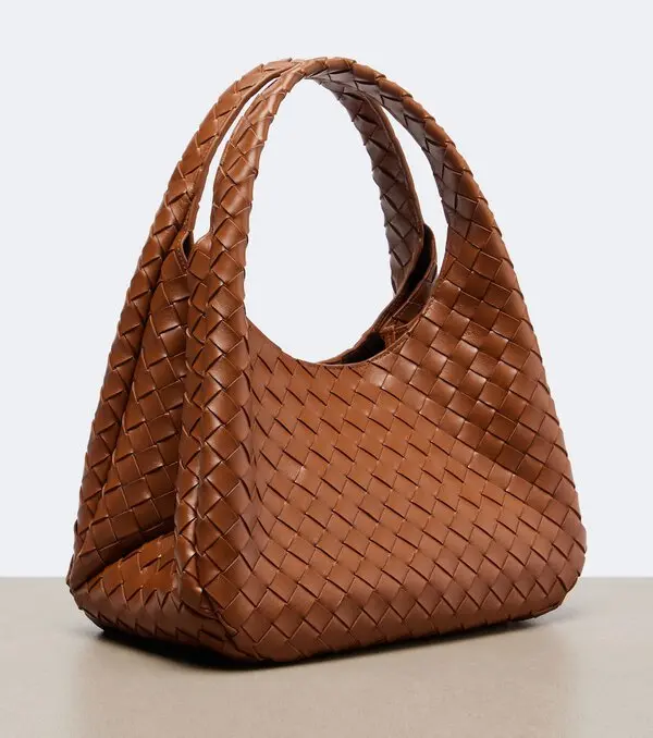 Bottega Veneta Campana Intrecciato Medium Leather Shoulder Bag