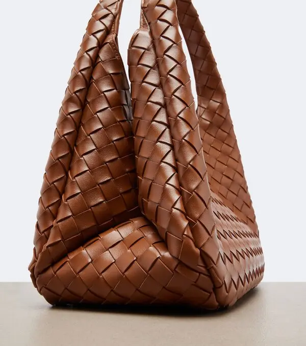 Bottega Veneta Campana Intrecciato Medium Leather Shoulder Bag