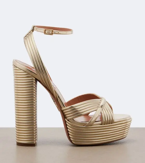 AQUAZZURA Sundance Leather Platform Sandals
