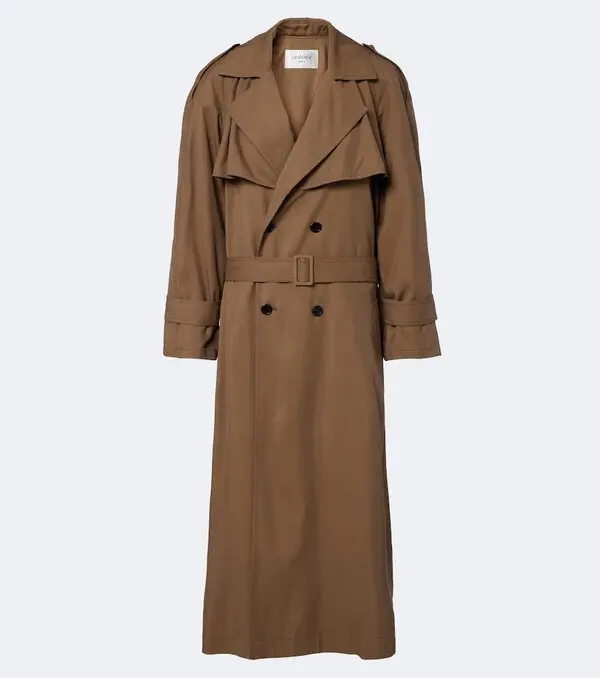 Saint Laurent Oversized Double-breasted Trench Coat - Brown
