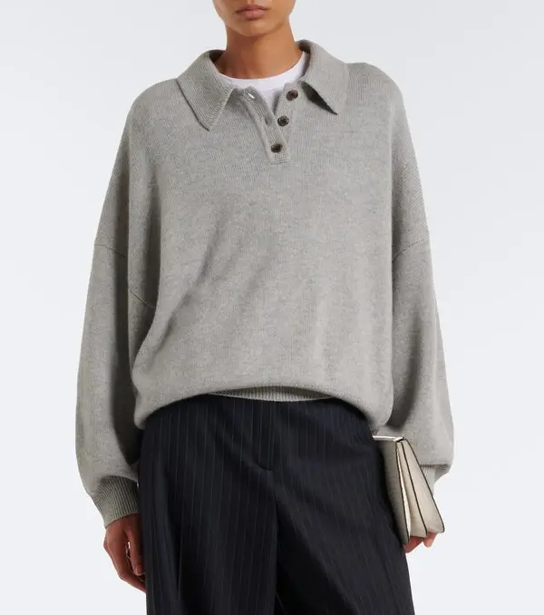 LISA YANG Etta Cashmere Polo Sweater