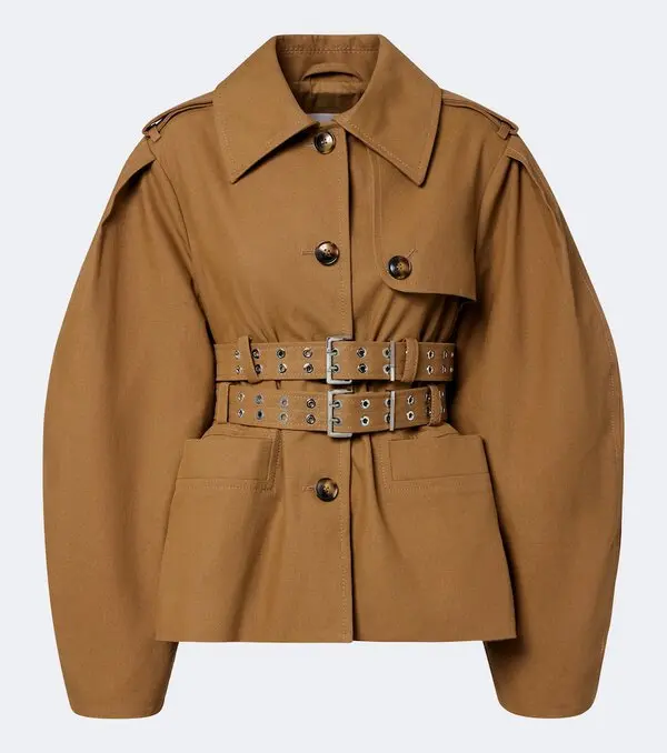 GANNI Cotton Jacket - Brown