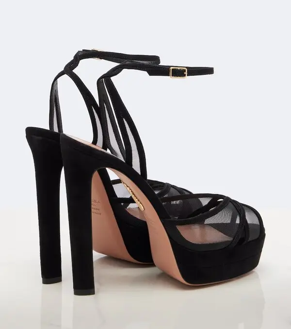 AQUAZZURA Shear Suede Platform Sandals