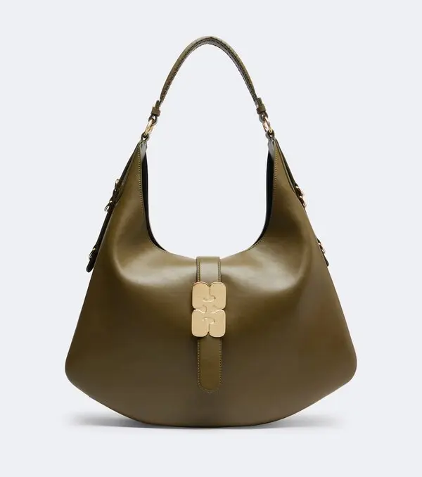GANNI Kat Large Shoulder Bag - Green
