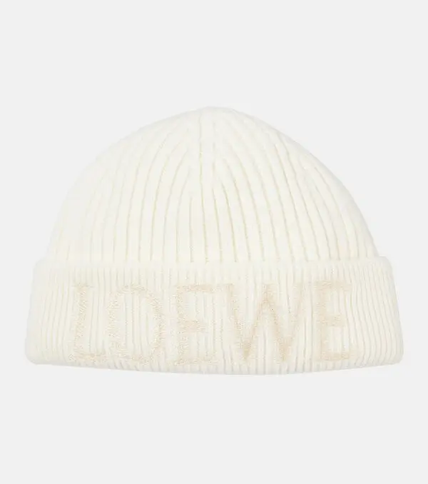 Loewe Logo Wool Beanie - White