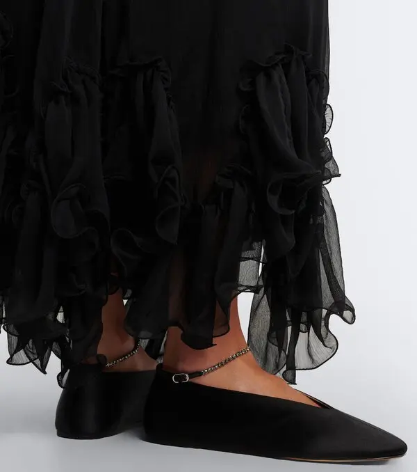 Le Monde Beryl Le Monde Béryl Olympia Embellished Satin Ballet Flats