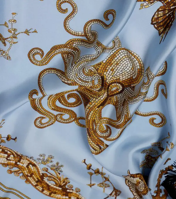 La DoubleJ Fringed Printed Silk Twill Scarf