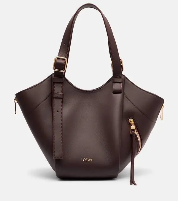 Loewe Hammock Flip Medium Leather Tote Bag - Brown
