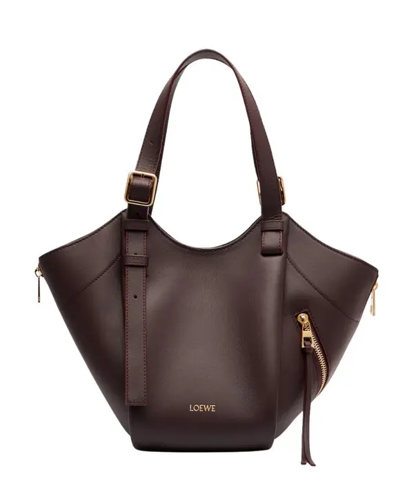 Loewe Hammock Flip Medium Leather Tote Bag - Brown