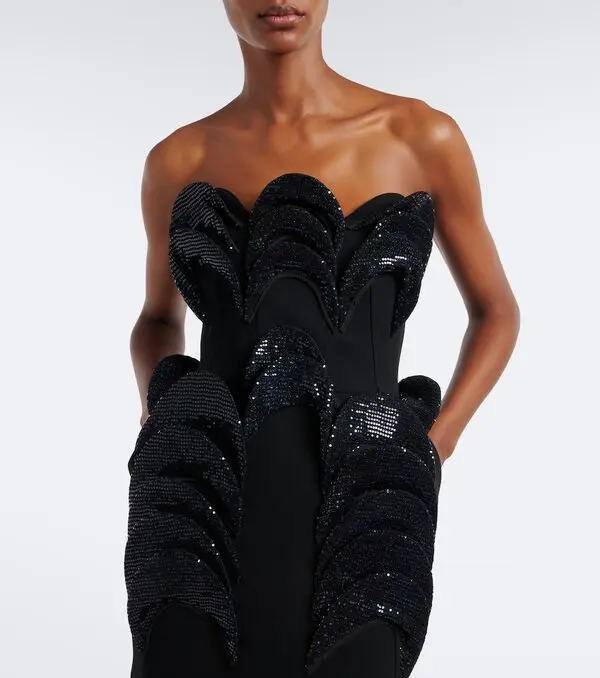 Maticevski Sequined Bustier Cocktail Dress
