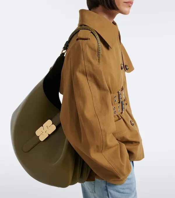 GANNI Kat Large Shoulder Bag - Green