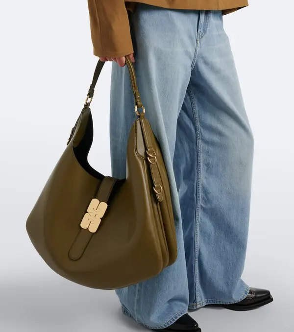 GANNI Kat Large Shoulder Bag - Green
