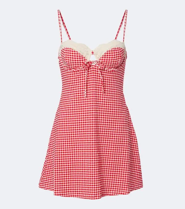 MONTCE Lena Gingham Mini Dress - Red